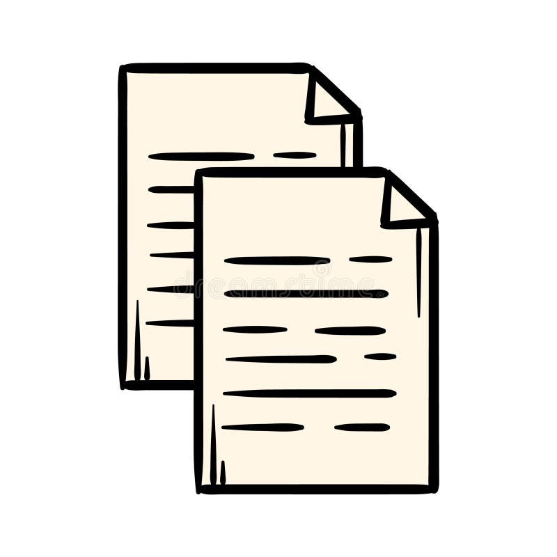 Two Sheets of Paper. Contract. Contract Stock Vector - Illustration of ...