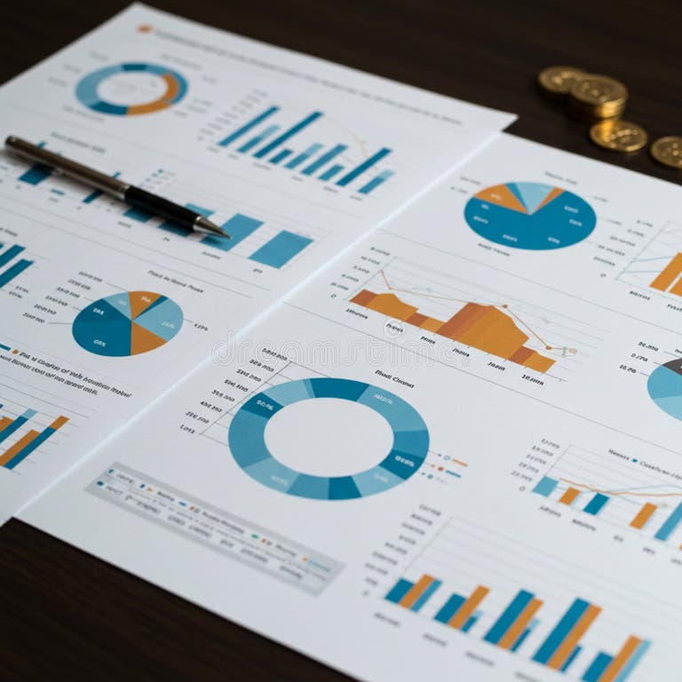 Two Sheets of Paper Display Multiple Data Charts, Including Pie Charts ... Two Sheets of Paper Display Multiple Data Charts, Including Pie Charts ...