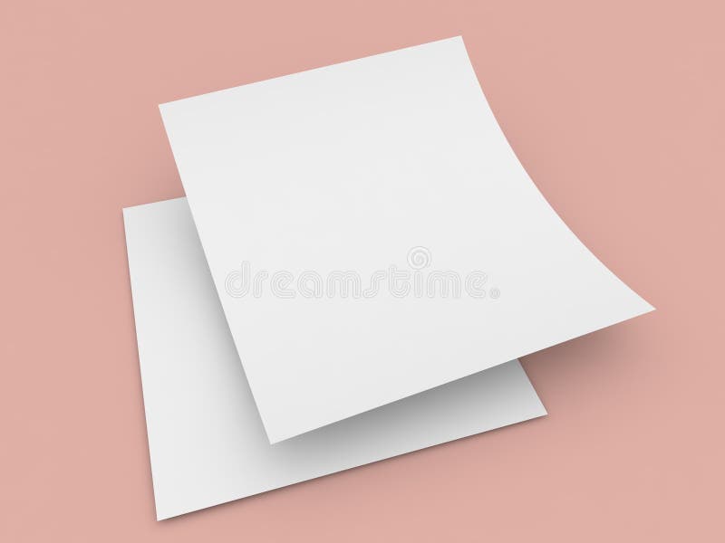 Two Sheets of A4 Paper on a Pink Background. Stock Illustration ...