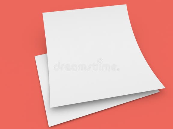 Two Sheets of A4 Paper on a Red Background. Stock Illustration ...