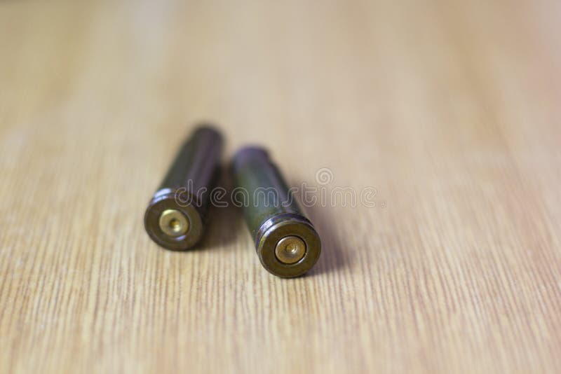 Two shell casings close up stock image. Image of weapon - 260112467