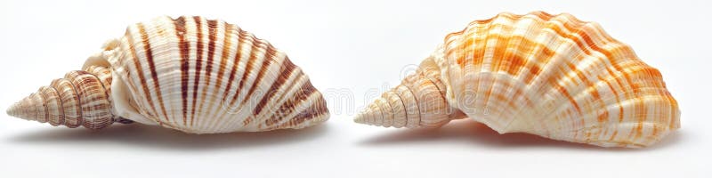 Two Shells Sit Together on a Beach or Shore Stock Photo - Image of ...