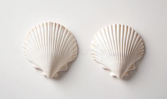 Two Shells are on a White Wall Stock Illustration - Illustration of ...