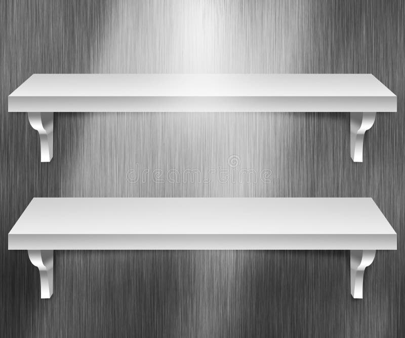 Two Shelves Metal Background Stock Illustration - Illustration of ...