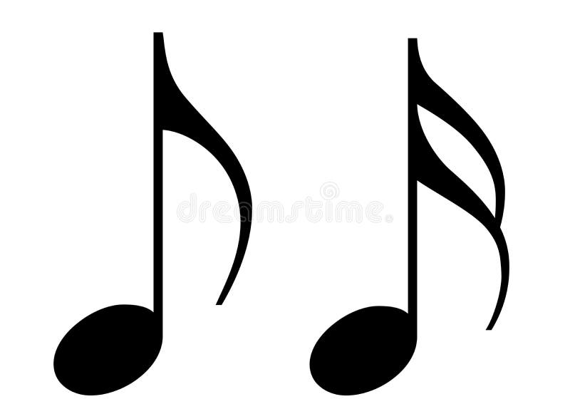 Two Shiny Black Music Notes. Stock Illustration - Illustration of black ...