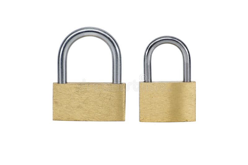 Two Shiny Gold Padlocks Isolated on White Background Stock Image ...