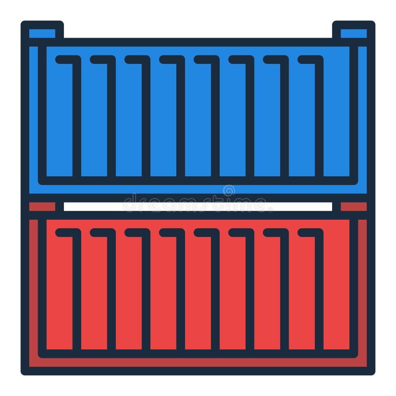Two Shipping Containers Colored Icon - Vector Transportation Symbol ...
