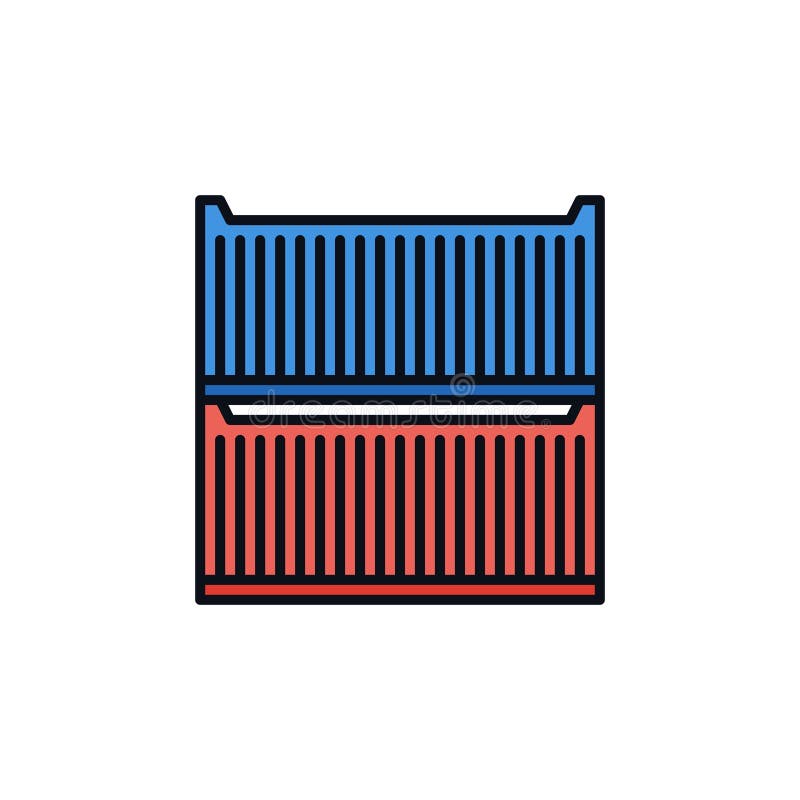 Two Shipping Containers Vector Intermodal Cargo Concept Modern Icon ...