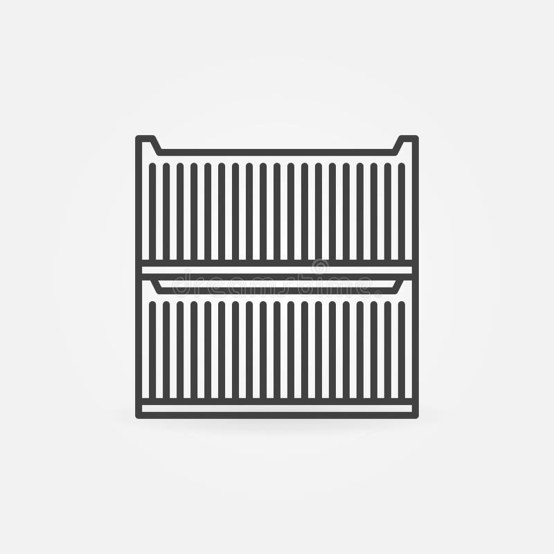 Two Shipping Containers Vector Intermodal Cargo Concept Outline Icon ...