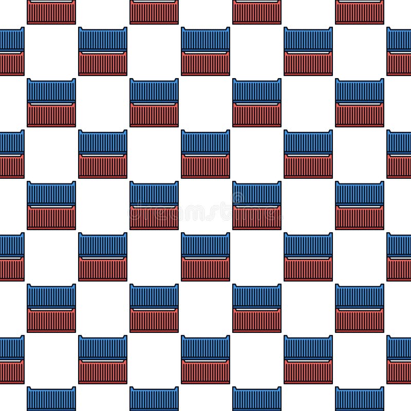 Two Shipping Containers Vector Modern Seamless Pattern Stock Vector ...