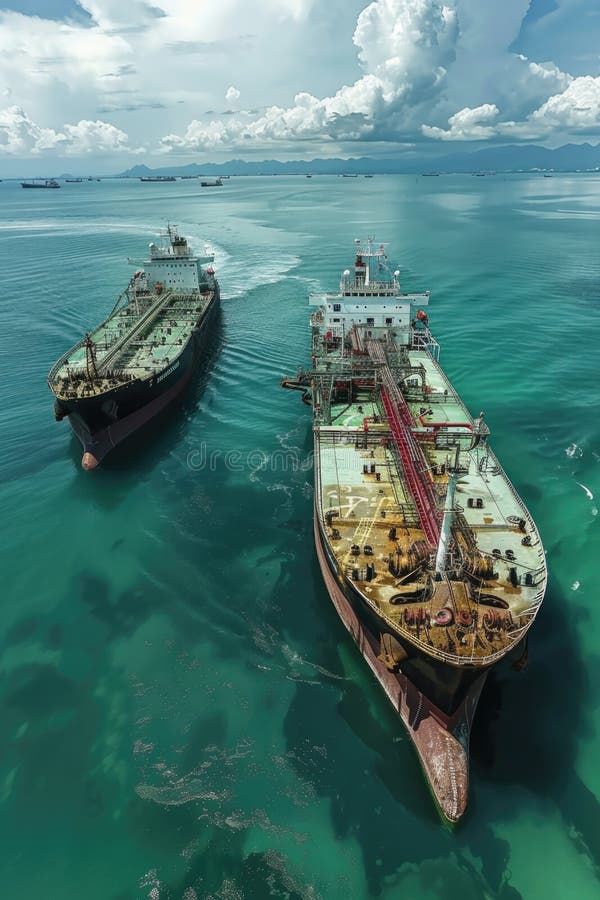 Two Ships Floating in the Water, Suitable for Marine and Transportation ...