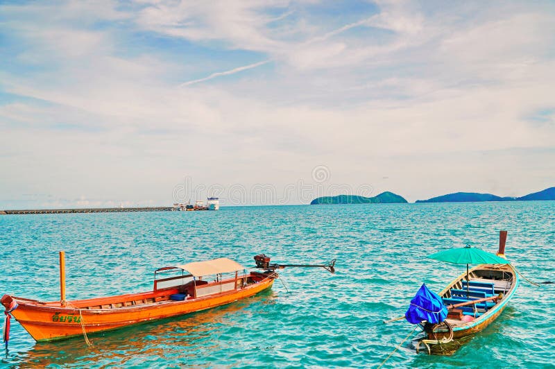 Two ships in the sea stock image. Image of beautiful - 102627381