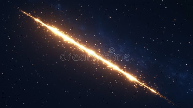 Two Shooting Stars Intersect, Their Paths Marked by Glittering Trails ...