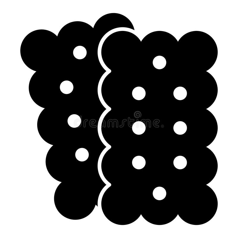 Two Shortbread Cookies Solid Icon, Sweets Pastry Concept. Vector ...