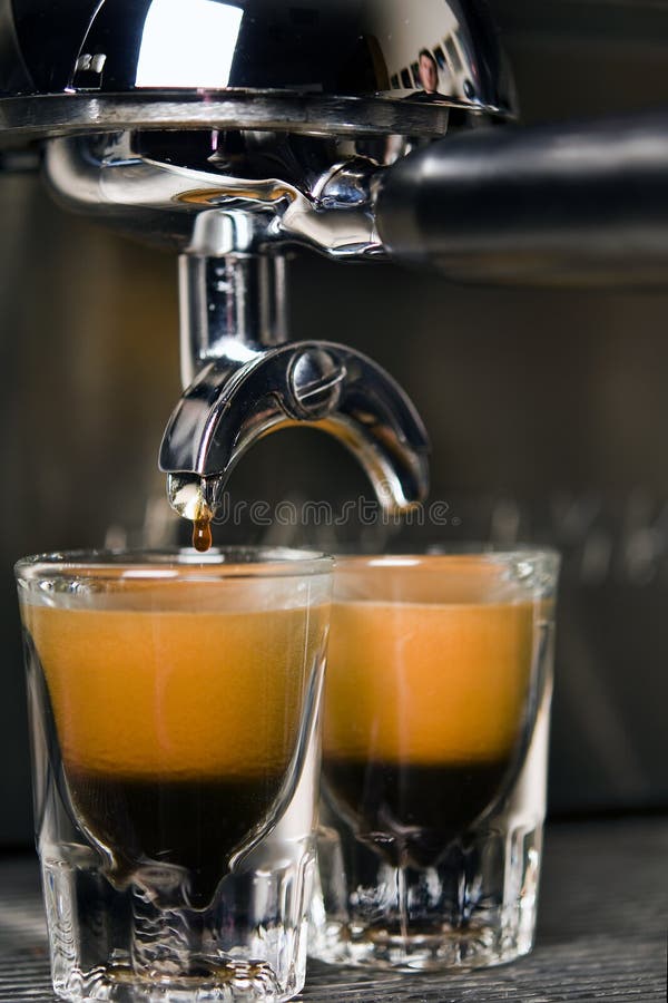 Two shots of espresso stock photo. Image of maker, double - 14057440