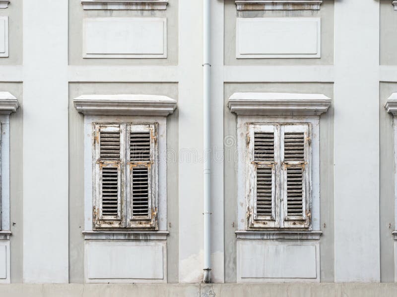 Two shuttered windows stock photo. Image of architecture - 126444322