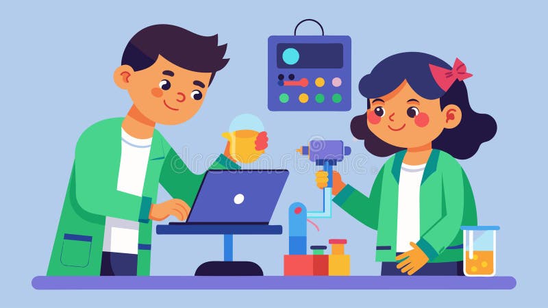 Two Siblings Collaborating on a Science Project in a Virtual Laboratory ...