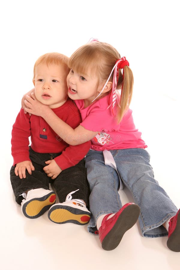 Two siblings three stock photo. Image of blonde, matching - 499540