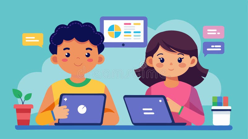 Two Siblings Working Together on Coding Their Own Animation on Their ...