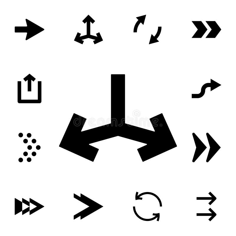 Two Side Arrows Flat Vector Icon in Arrows Pack Stock Illustration ...