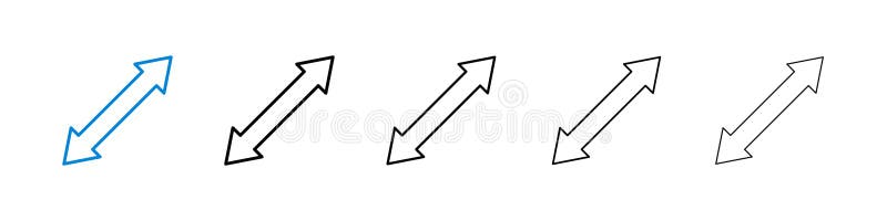 Two Side Line Icon Isolated on White Background Stock Vector ...