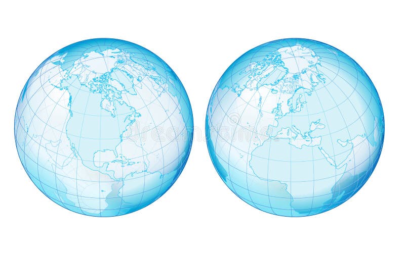 Two Side Transparency Globe Stock Vector - Illustration of pole, east ...