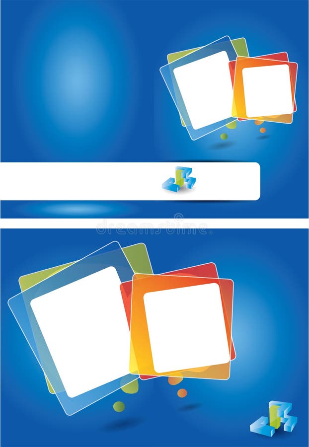 Two Sided Blue Vector Brochure Design Stock Vector - Illustration of ...