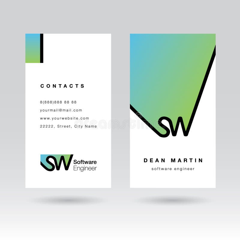 Two-sided Business Card for Software Engineer Stock Illustration ...