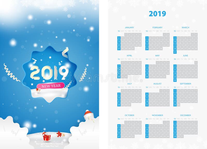 Two-sided Calendar with Symbol of the Year Monkeys Stock Vector ...