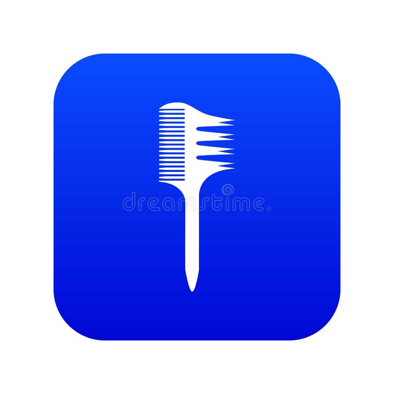 Two Sided Comb Icon Blue Vector Stock Vector - Illustration of tool ...