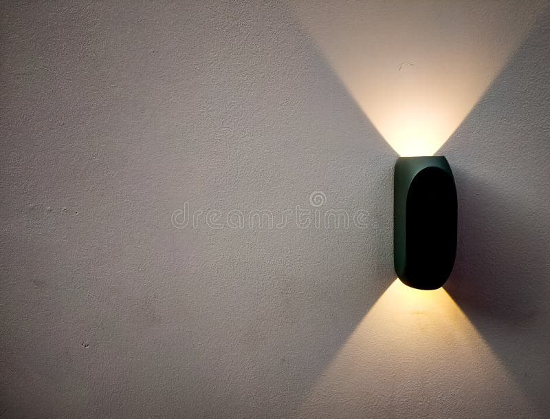 Two Sided Wall Light with Yellow Light Stock Photo - Image of spotlight ...