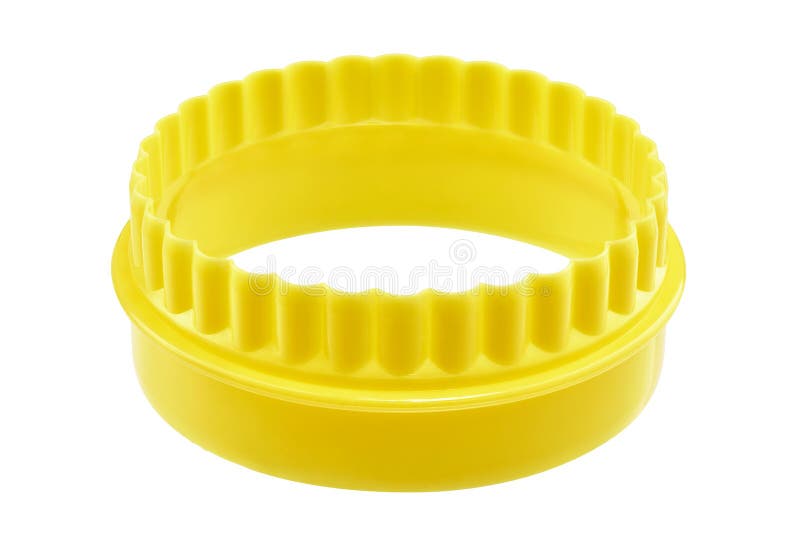 Two Sided Yellow Round Cookie Cutter on a White Surface Stock Image ...