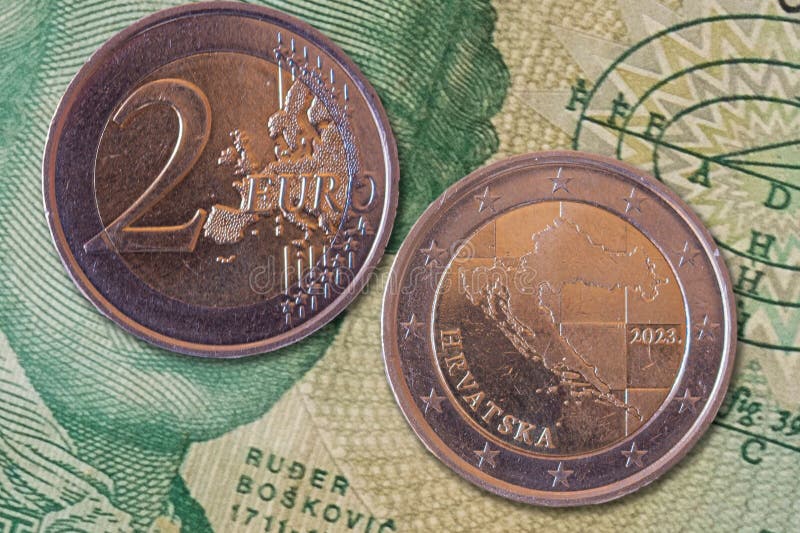 Two Sides of the 2 Euro Coin Placed Side-by-side Stock Image - Image of ...