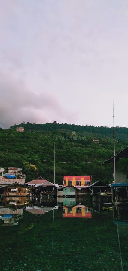 Two Sides of the House on the Water are Staring at Each Other. Stock ...