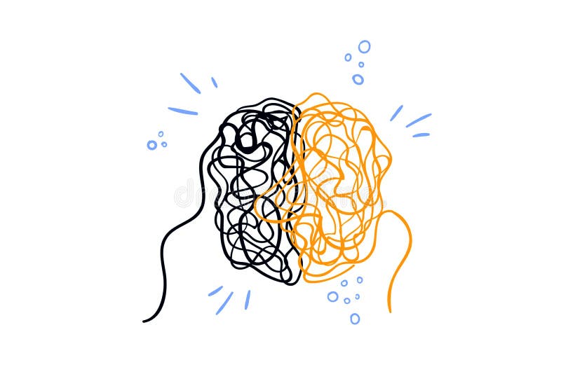 Two Sides of a Human Brain Depicted with Thread Stock Illustration ...
