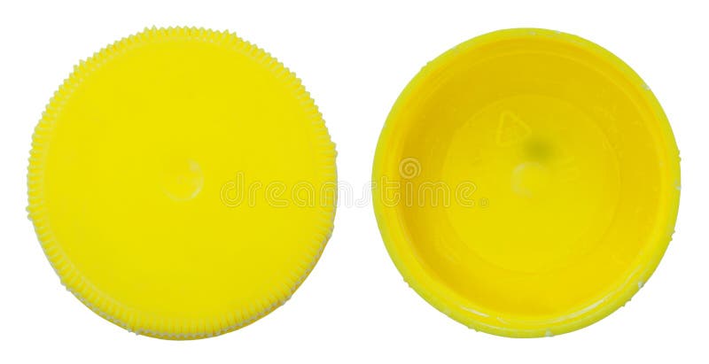 Isolated Yellow Plastic Bottle Caps Stock Photo - Image of recycling ...