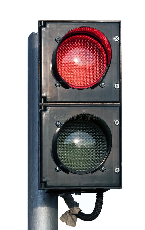 Two Signal Red and Green Traffic Light Isolated Stock Photo - Image of ...