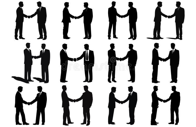 Two Silhouette Businessman Hand Shake, Business Man Handshake Agreement ... Two Silhouette Businessman Hand Shake, Business Man Handshake Agreement ...