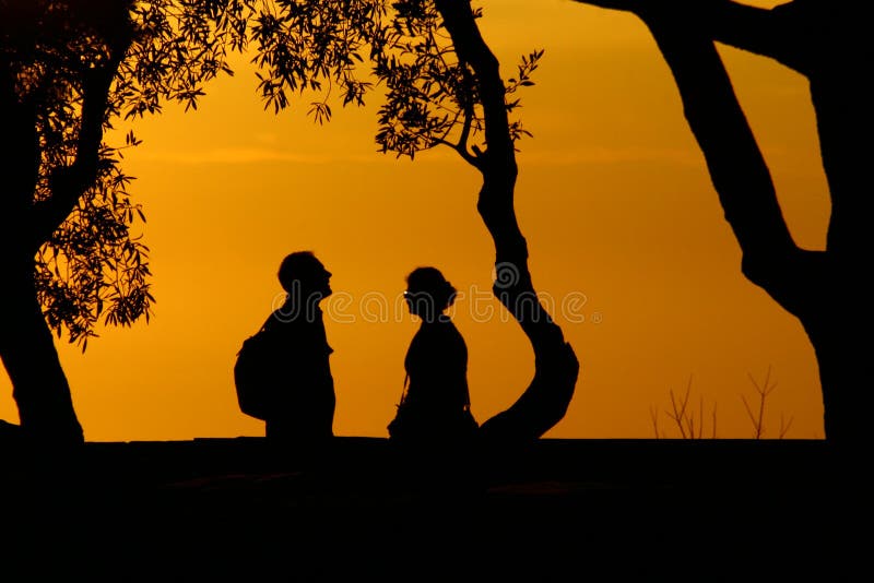 Two silhouettes stock illustration. Illustration of looking - 32296
