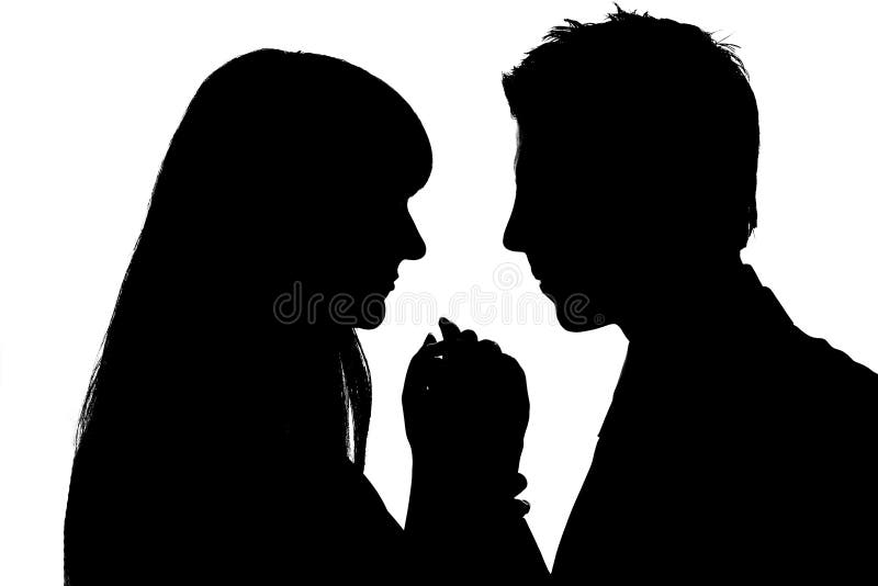 Two silhouettes stock photo. Image of romance, human, back - 6765804