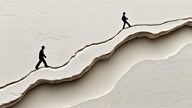 Two Silhouettes Walking on a Textured Pathway Stock Photo - Image of ...