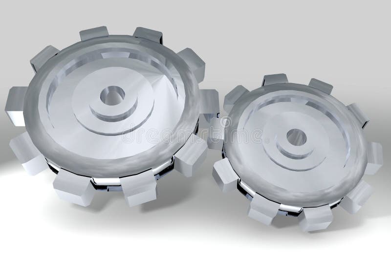 Two silver cogs stock illustration. Illustration of dimensional - 13482727