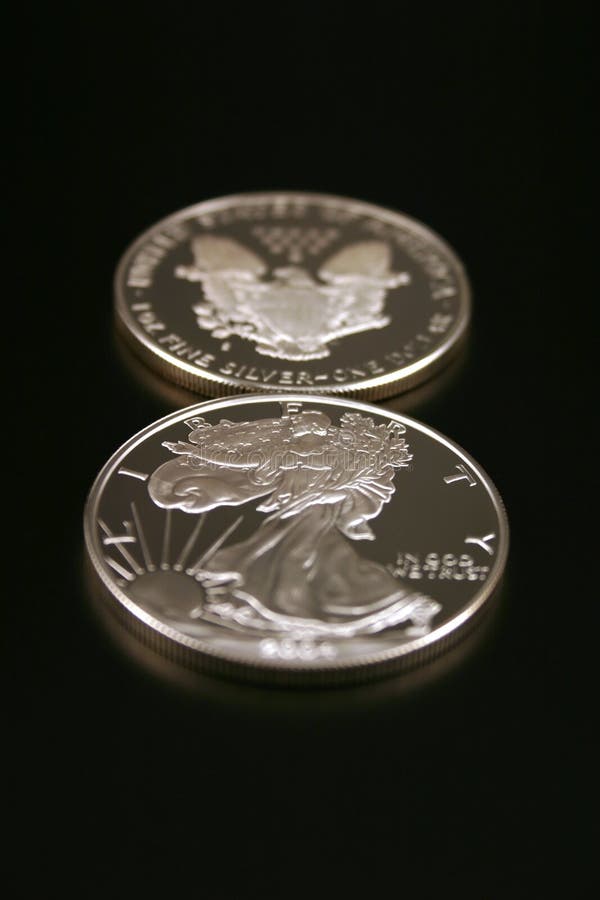 Two Silver Dollars stock image. Image of collection, eagle - 5427971