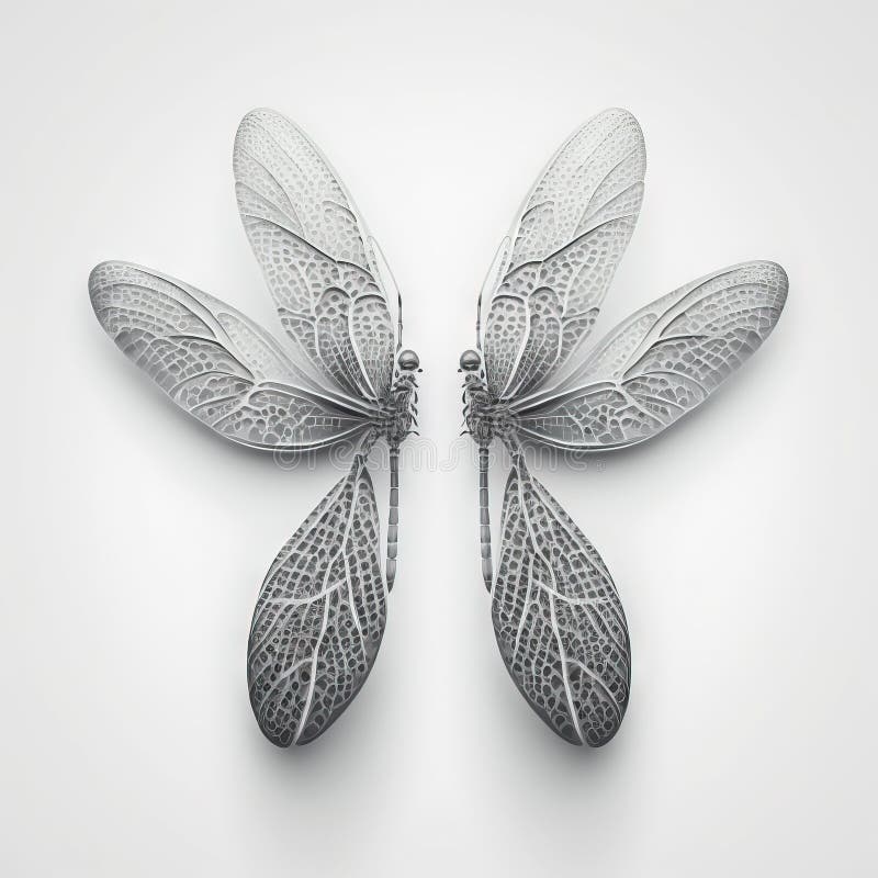 Two Silver Dragon Wings with Intricate Designs on Them, One of Them is ...