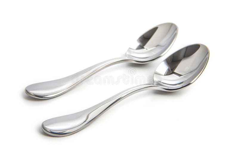 Two Silver Spoons Resting Together, Simple and Elegant Stock Photo ...