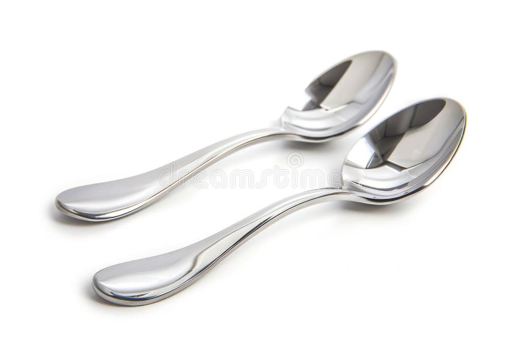 Two Silver Spoons Resting Together, Simple and Elegant Stock Photo ...
