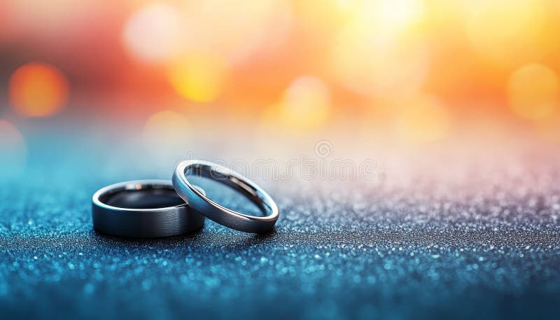 Two Silver Wedding Rings on Magical Sparkly Background with Dreamy ...