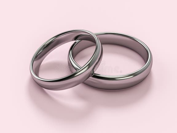 Two Silver Wedding Rings Soft Pink Background Stock Photo - Image of ...