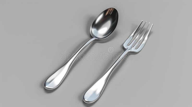 Two Silverware Utensils a Fork and a Spoon are Shown Side by Side Stock ...