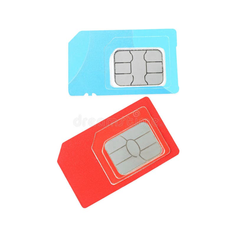 Two Sim Cards Isolated White Top View Stock Photos - Free & Royalty ...